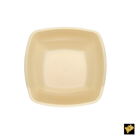 Reusable Hard Plate Deep Cream Square shape PP 18 cm (25 Units)