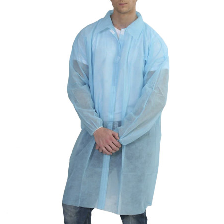 Disposable Lab Coat Visitor Guest TST PP Velcro Blue XL 25gr (10 Units)