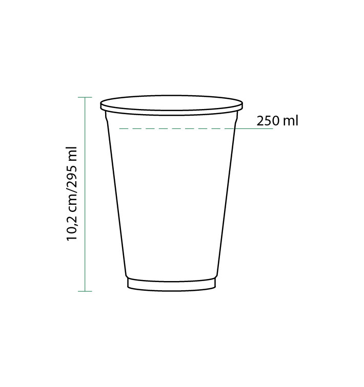 Plastic Cup PET Rigid 295ml Ø8,1cm (50 Units)