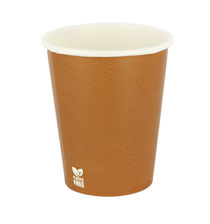 Plastic-Free Paper Cup 7 Oz/210ml "Caramel" Ø7cm (50 Units)