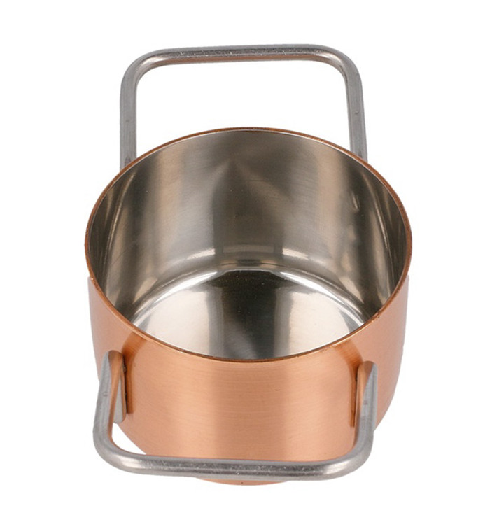Serving Mini Cooking Pot Bowl Steel Copper Ø8x4,5cm (1 Unit)