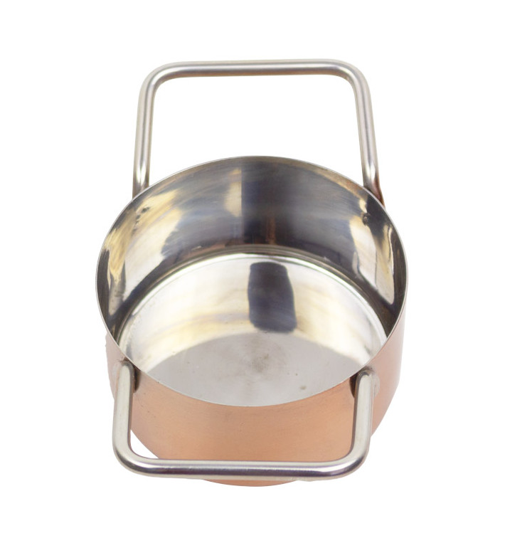 Serving Mini Cooking Pot Bowl Steel Copper Ø8x4,5cm (1 Unit)