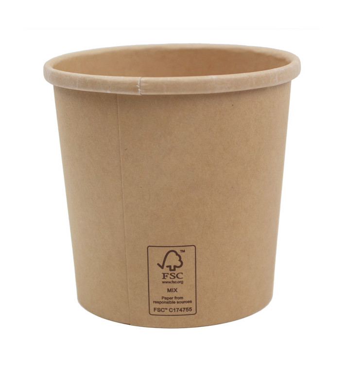 Kraft-Kraft Carton Pot 16Oz/450ml Ø10,0cm (500 Units)