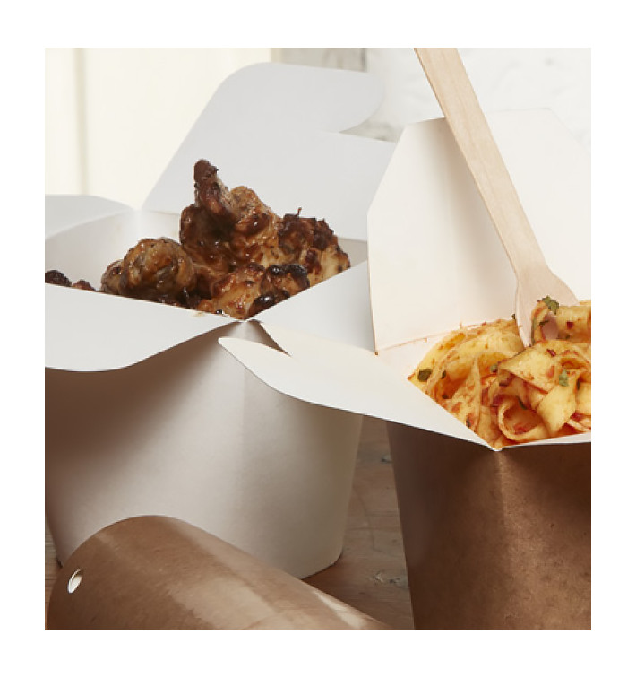 Paper Take-Out Box White 800ml (50 Units)